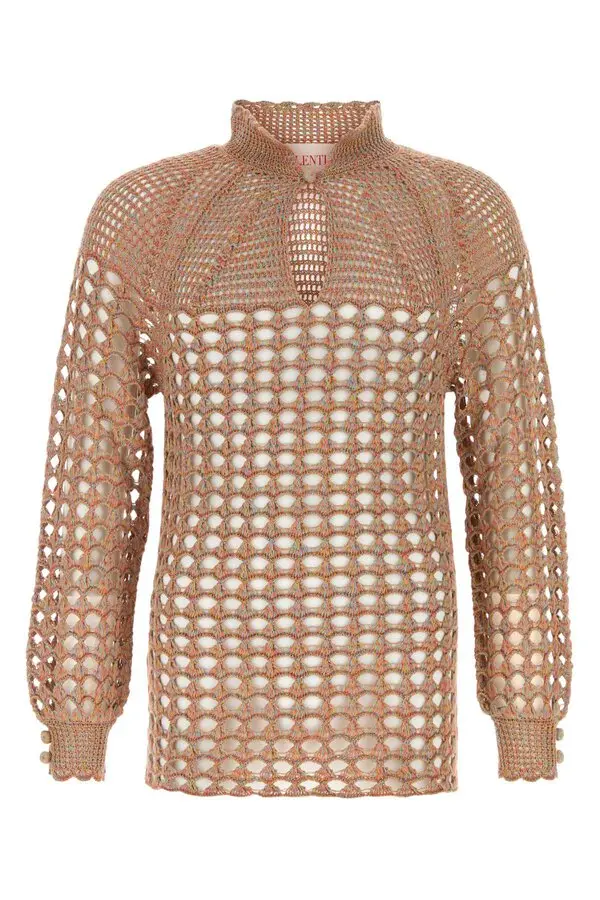 Valentino Garavani Crochet Linen-cotton Sweater - Multicoloured