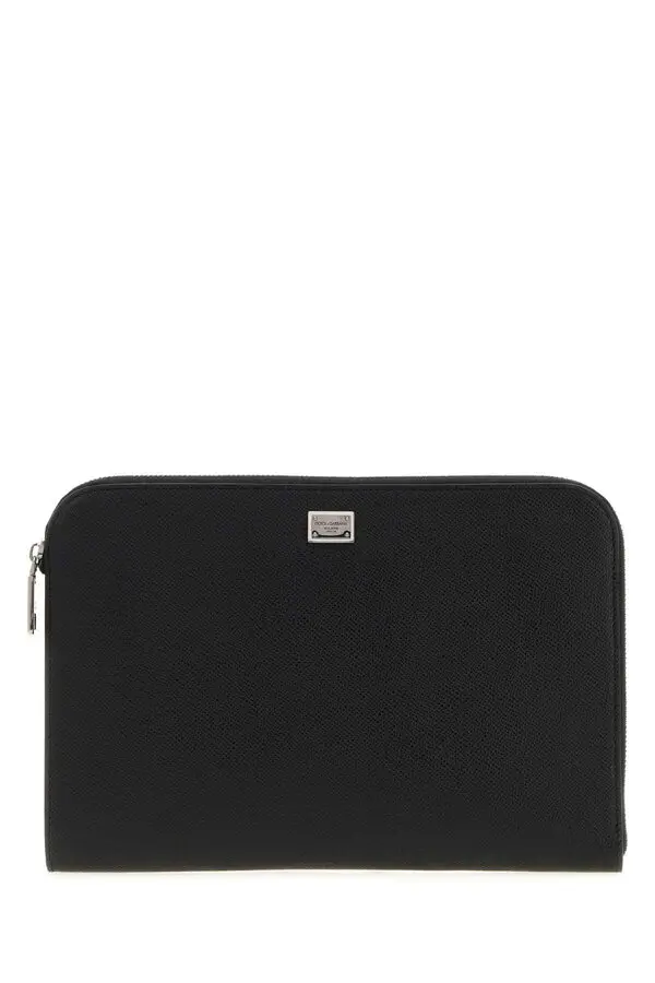 Dolce & Gabbana Sicily Leather Clutch Bag 27 Cm X 20 Cm X 3 Cm For