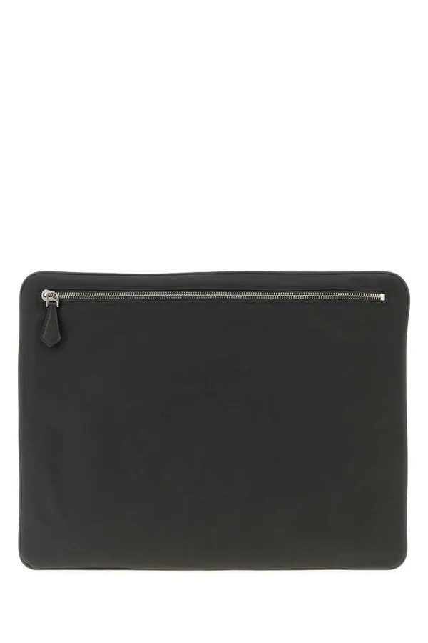 Dolce & Gabbana Fabric Clutch With Silver Metal Finishing, 38 X 30 X 4 Cm - Grey