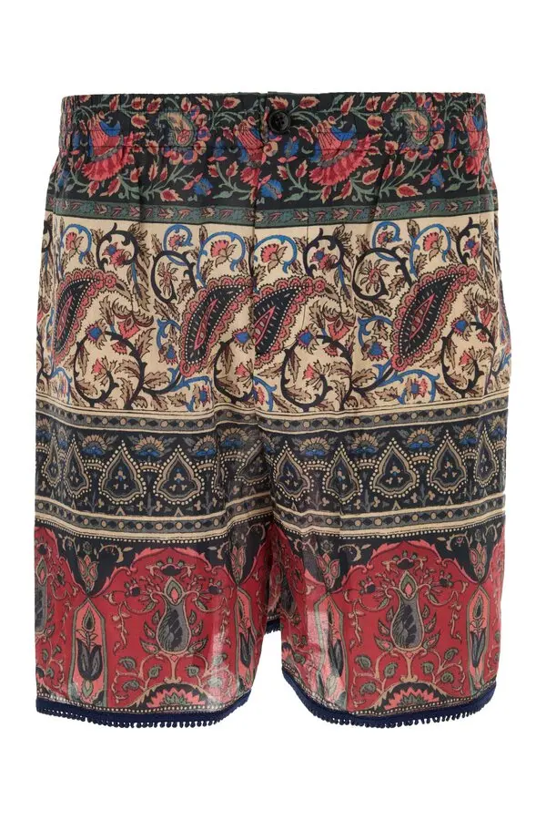 Valentino Garavani Voyage Imaginai" Printed Cotton Bermuda Shorts