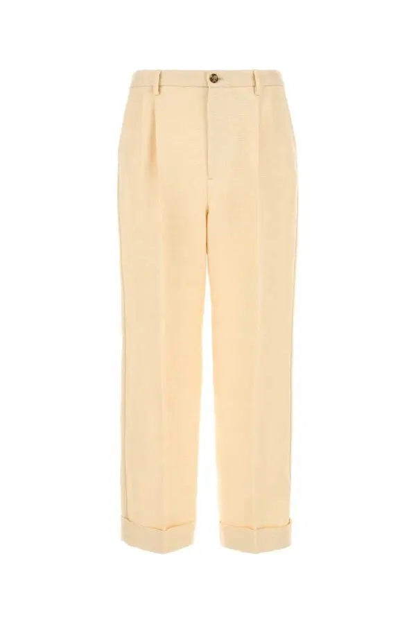 Valentino Garavani Cream Jute-blend Trousers For