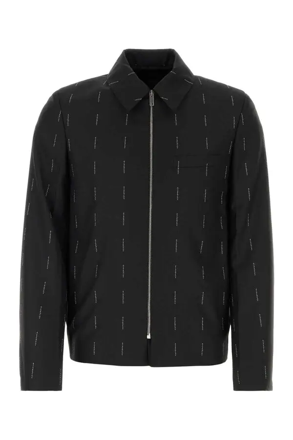 Givenchy Zip-up Tailored Jacket With Vertical Pattern