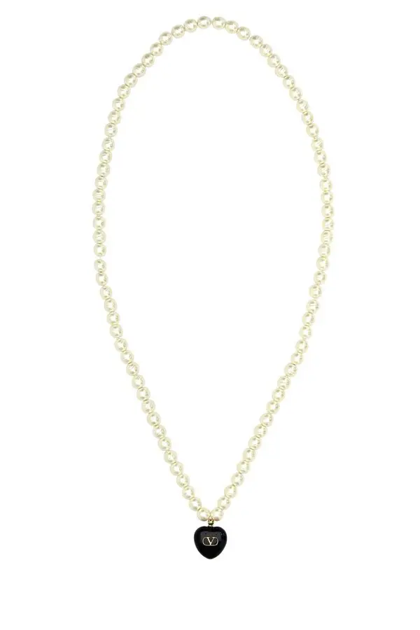 Valentino Garavani Pearl Heart Necklace - White