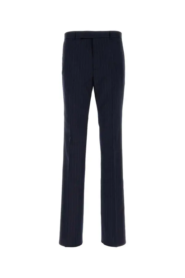 Givenchy Embroidered Wool Striped Pants
