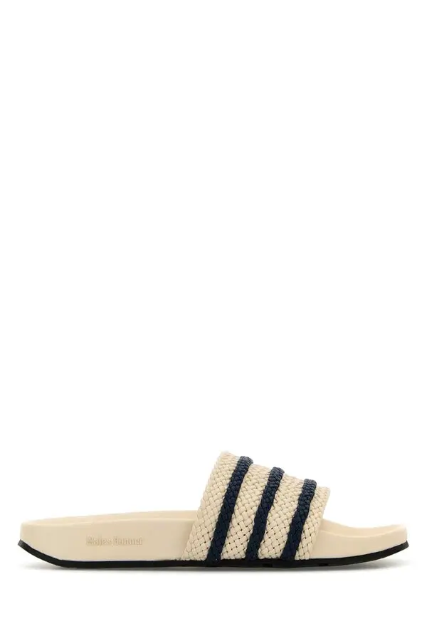WALES BONNER X ADIDAS Leather Adilette Slip-on Slippers - White