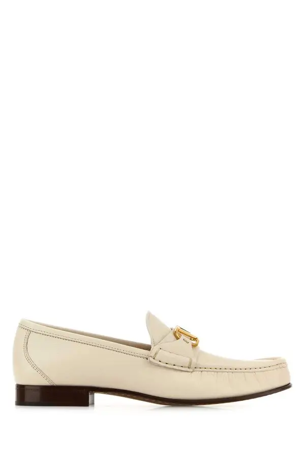 Valentino Garavani Vlogo Calf Leather Loafers - White