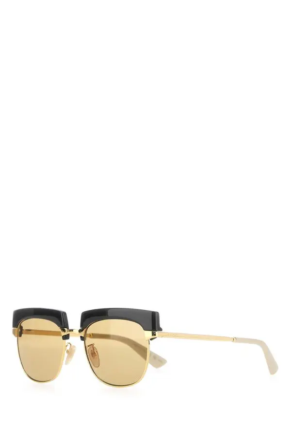 Gucci Rhinestone And Enameled Metal Sunglasses - Gold