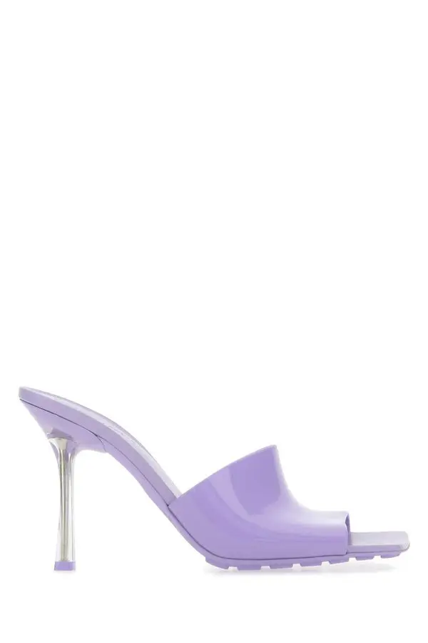 Bottega Veneta Lilac Pvc Stretch Flat Sandals 10 Cm Heel - Purple