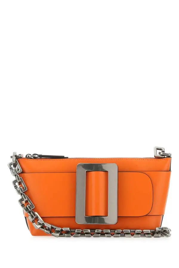 Boyy Buckle Pouch Crossbody Handbag With Handle And 24 Cm Drop - Silver