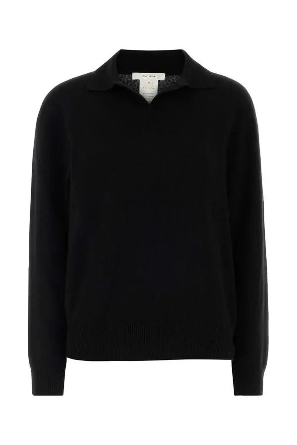 THE ROW Cashmere Oashi Polo Shirt - Black