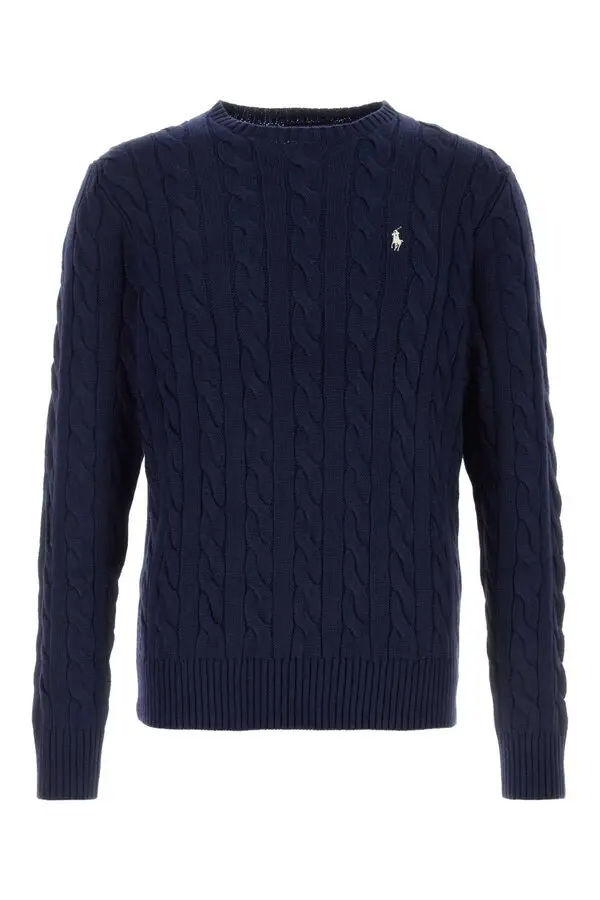 Polo Ralph Lauren Cotton Cable Knit Crewneck Sweater - Blue