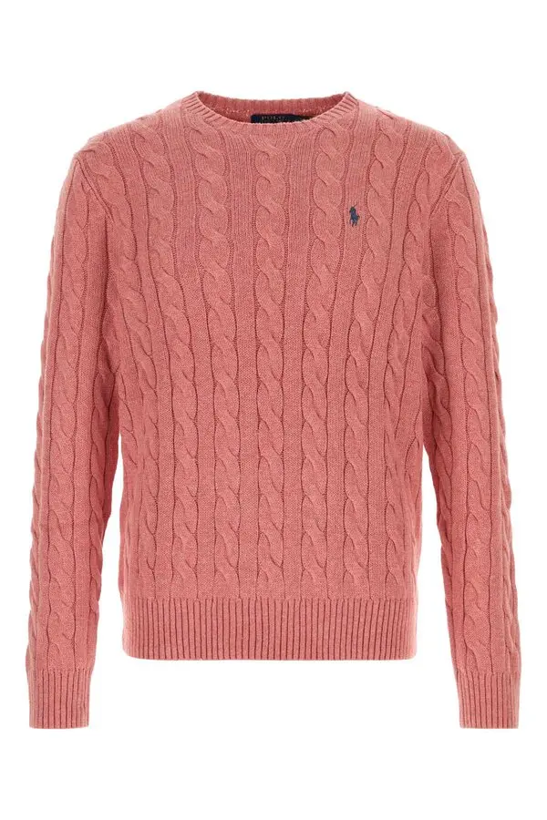 Polo Ralph Lauren Cotton Cable Knit Crewneck Sweater - Pink