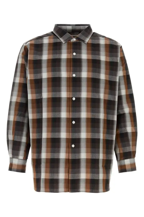 Nanamica Embroidered Cotton-blend Shirt - Checked
