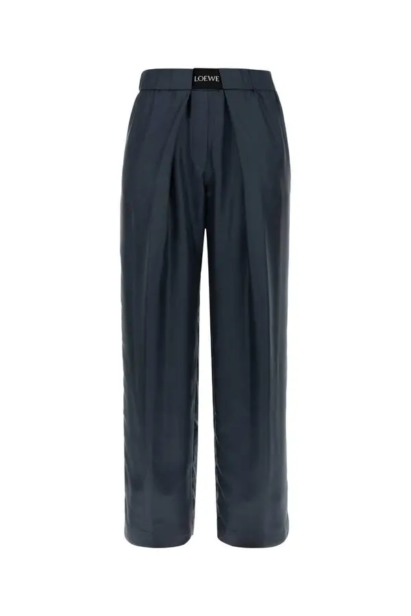 Loewe Graphite Silk Wide-leg Trousers - Grey