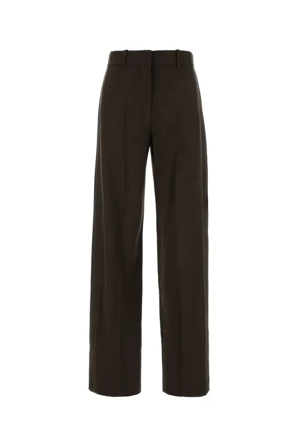 Loewe Chocolate Wool-blend Tailored Trousers