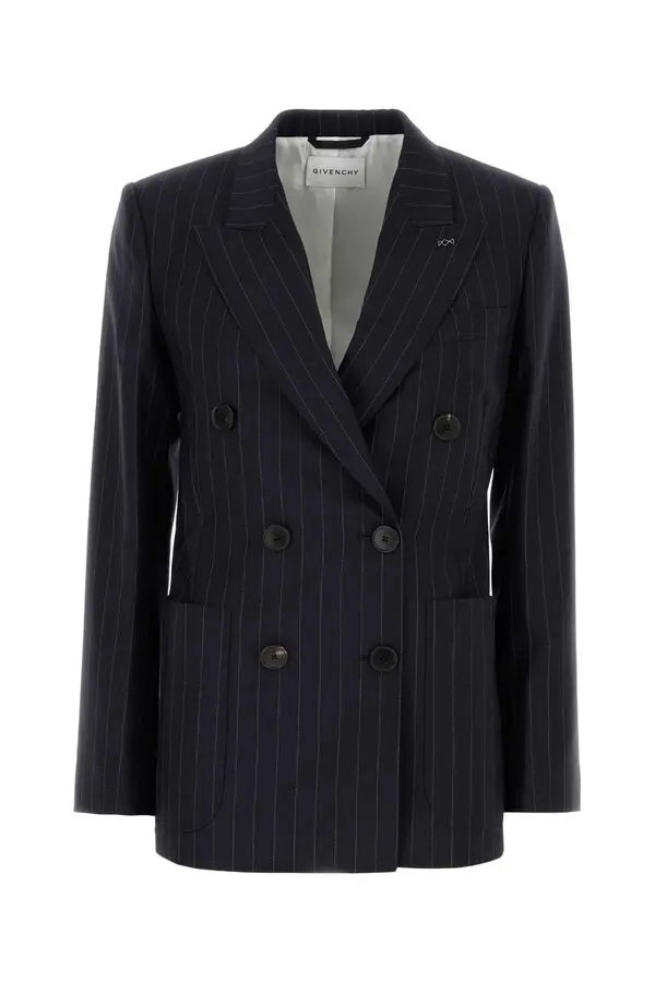 Givenchy Embroidered Wool Blazer With Striped Detailing