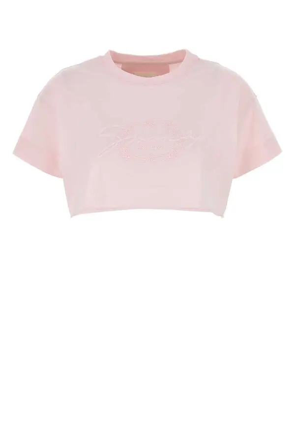 Givenchy Embroidered Cotton Cropped Top - Pink