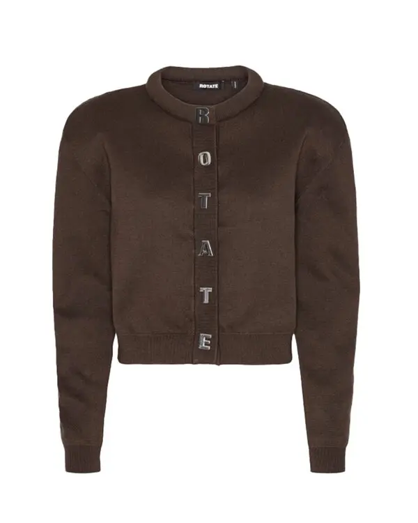 ROTATE BY BIRGER CHRISTENSEN Cropped Logo-detail Cardigan - Molé