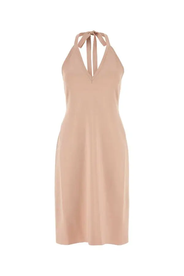 FERRAGAMO Halter Neck Stretch Viscose-blend Dress