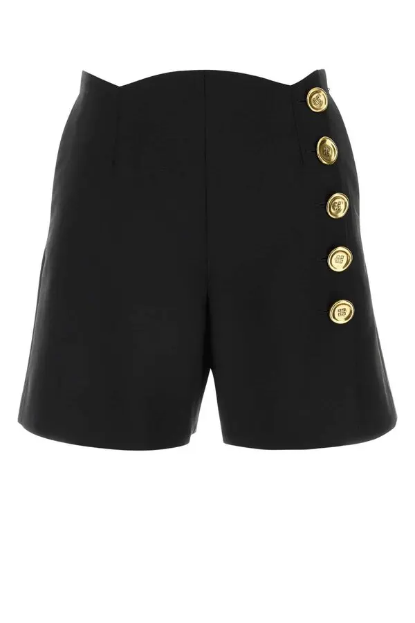 Givenchy Wool Blend Mini Shorts With Button Detailing
