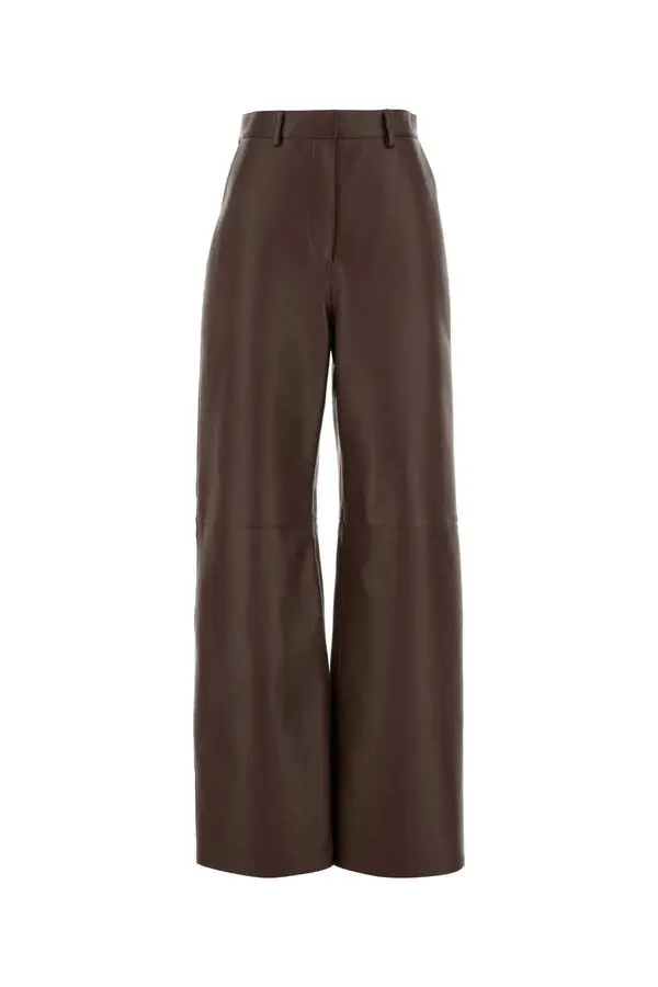 Loewe Chocolate Nappa Leather Tailored Trousers