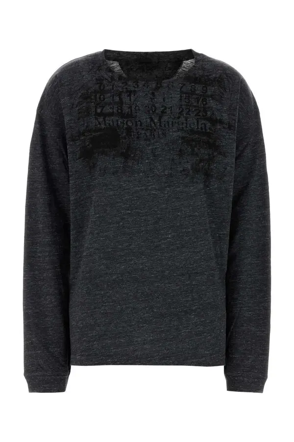 MAISON MARGIELA Slate Cotton T-shirt - Black