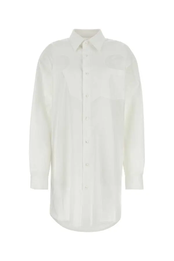 MAISON MARGIELA Poplin Shirt Mini Dress - White