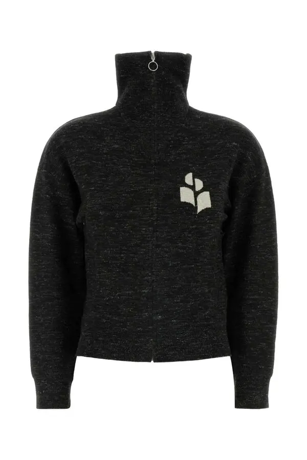 Isabel Marant Étoile Koxy Cardigan In Stretch Viscose Blend Knit - Black