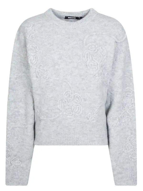 ROTATE BY BIRGER CHRISTENSEN 3d Flower Knit Sweater