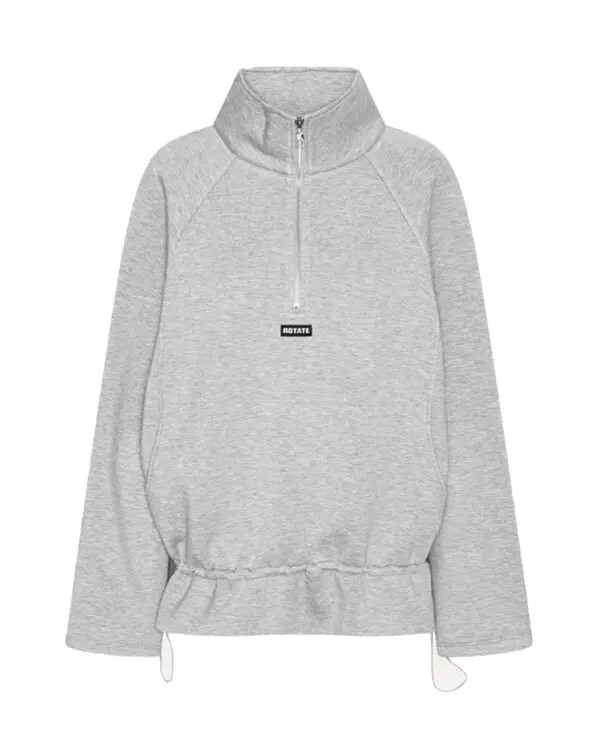 ROTATE BY BIRGER CHRISTENSEN Mock Neck Half-zip Pullover - Grey