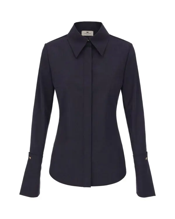 Elisabetta Franchi Fitted Long Sleeve Shirt - Nero