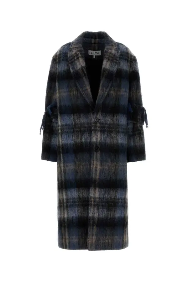 Loewe Embroidered Mohair-blend Jacket - Checked