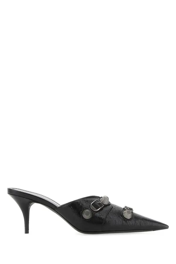 Balenciaga Cagole Flat Pumps In Leather With 8 Cm Heel