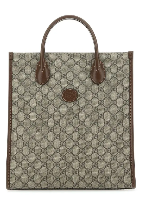Gucci Gg Supreme Fabric & Leather Handbag - Printed