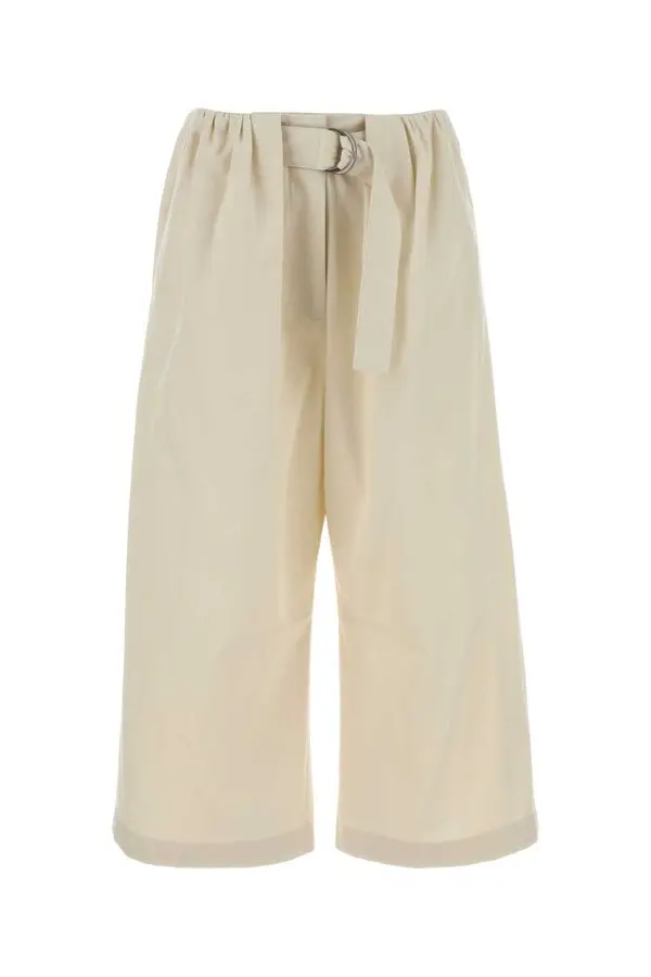 Loewe Cotton-silk Wide-leg Pants - White