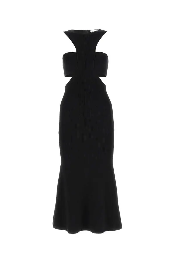 Alexander McQueen Ribbed Cut-out Maxi Dress