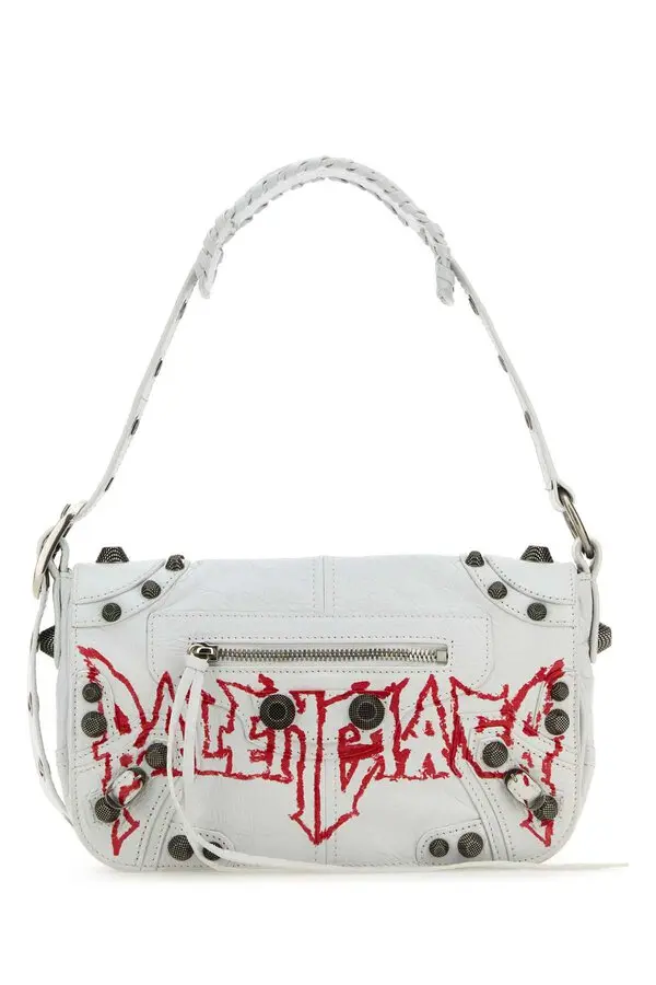 Balenciaga Le Cagole Xs Mini Diy Metal Crossbody Handbag - White