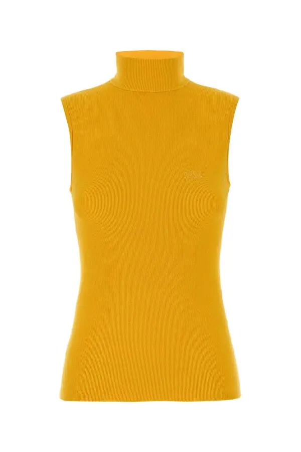 Loewe Ribbed Knit High Neck Sleeveless Top