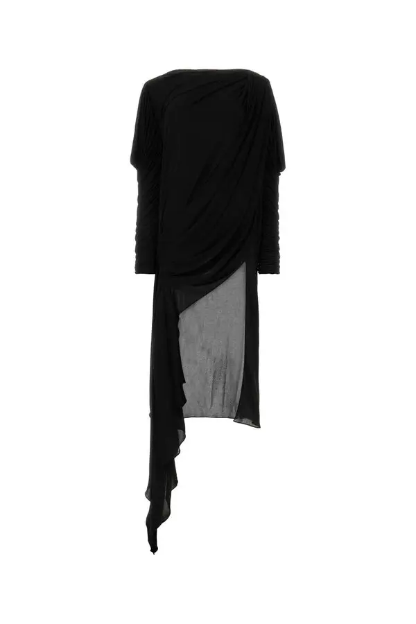Gucci Draped Crepe Dress - Black