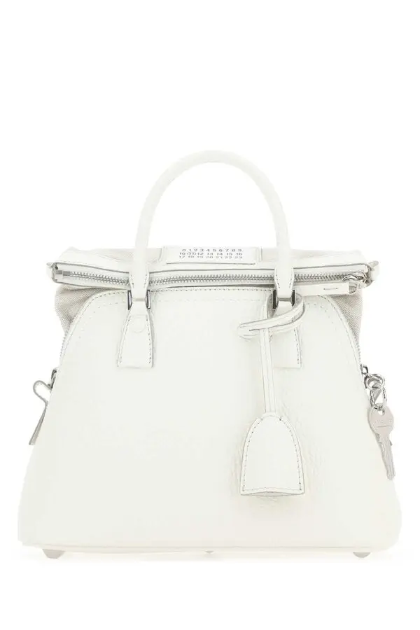 MAISON MARGIELA 5ac Leather Handbag - White