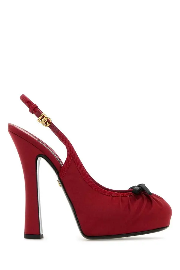 Dolce & Gabbana Satin Slingback Pumps With 12 Cm Stiletto Heel