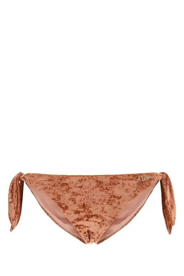 Chloé Stretch Velvet Bikini Slip - Orange