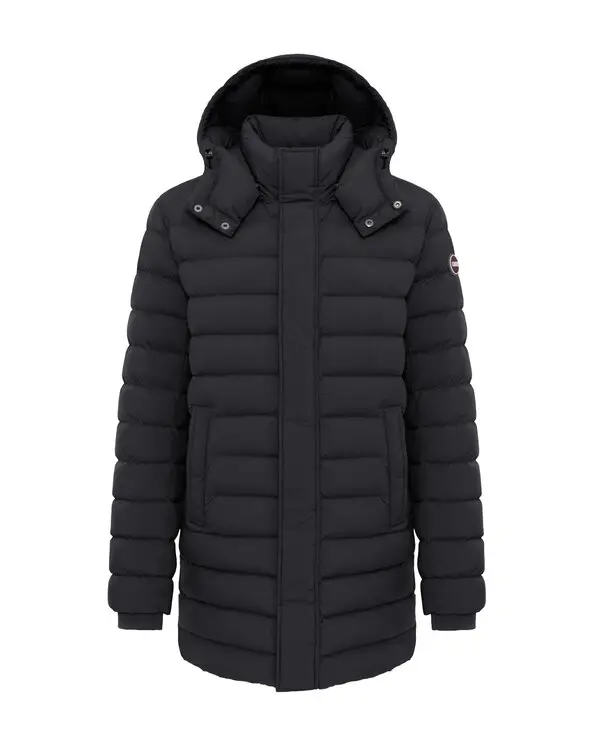 COLMAR Long Quilted Hooded Parka - Black-vulcan