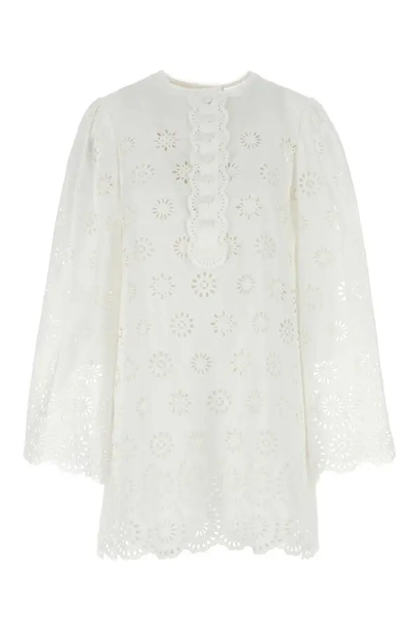 Chloé Embroidered Broderie Anglaise Mini Dress