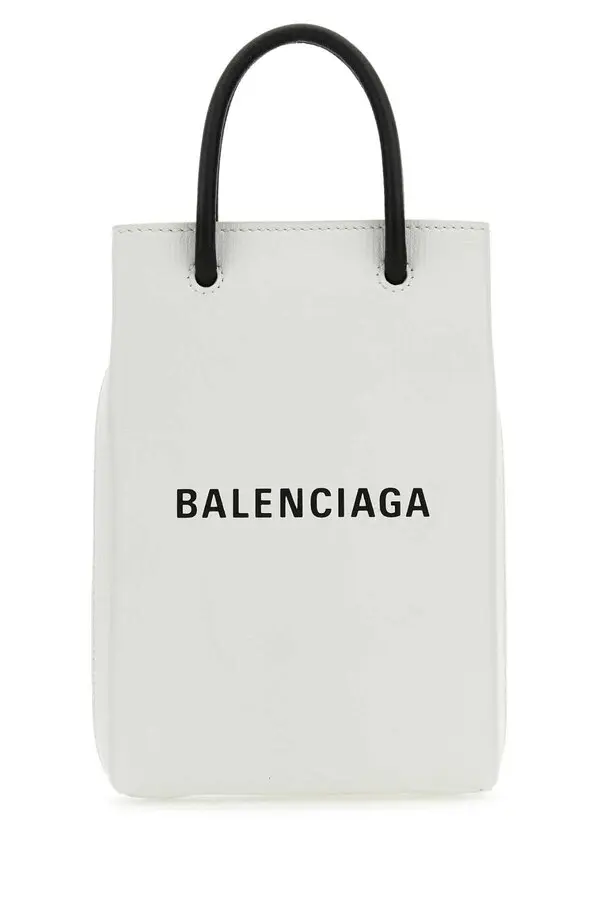 Balenciaga Calf Leather Phone Case With Adjustable Crossbody Strap