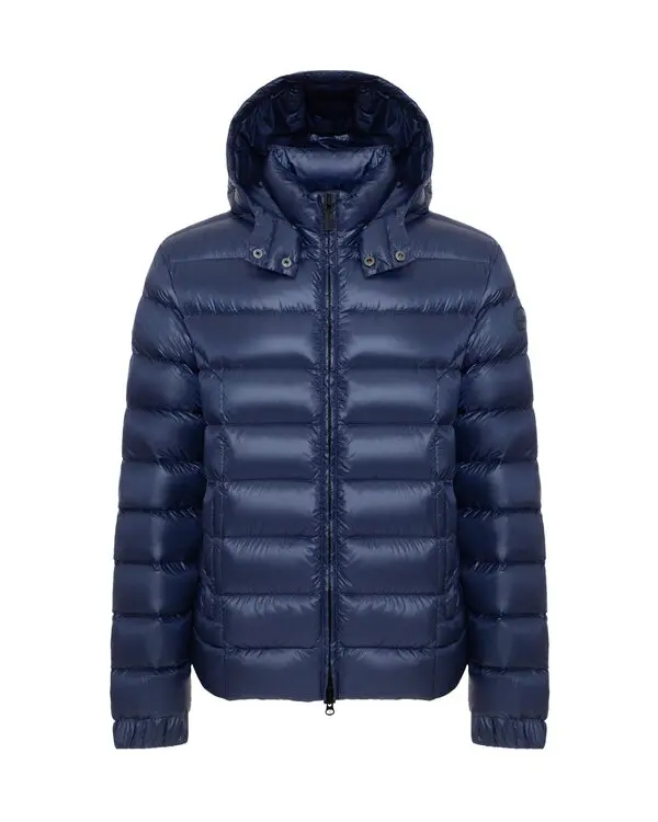 COLMAR Hooded Quilted Down Puffer Jacket - Navy Blue