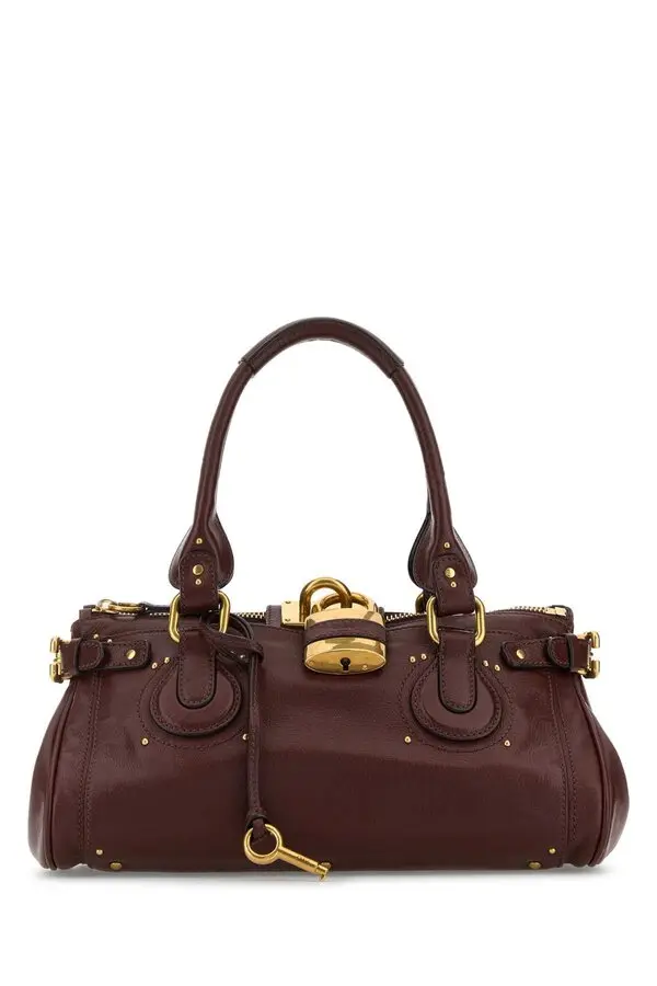 Chloé Paddington Chocolate Leather Shoulder Handbag With 13 Cm Height, 36 Cm Width, 10 Cm Depth