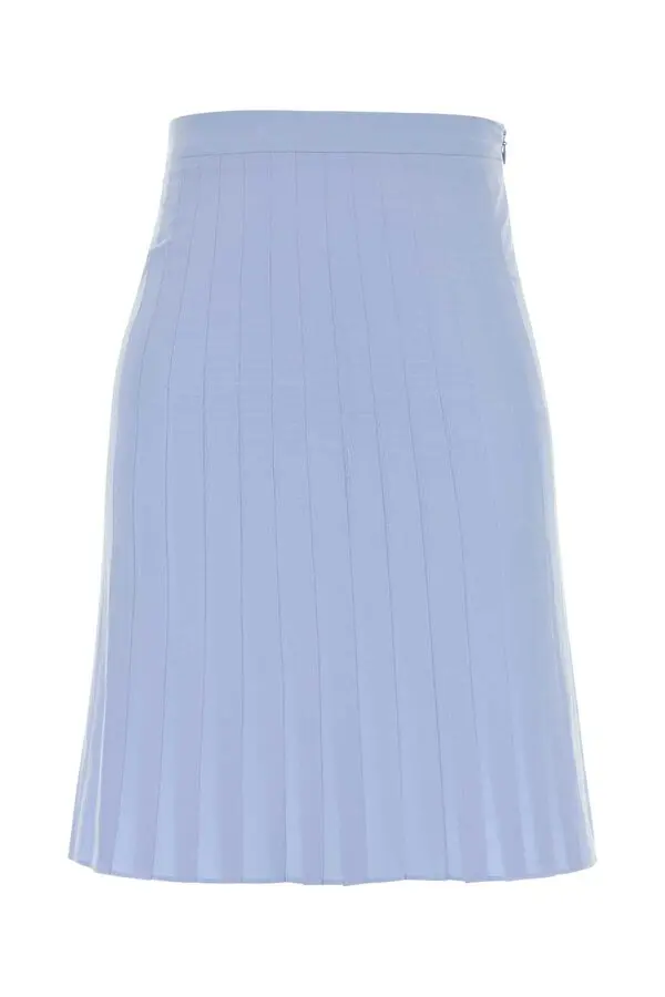 MAISON MARGIELA Pleated Cotton Skirt - Light Blue
