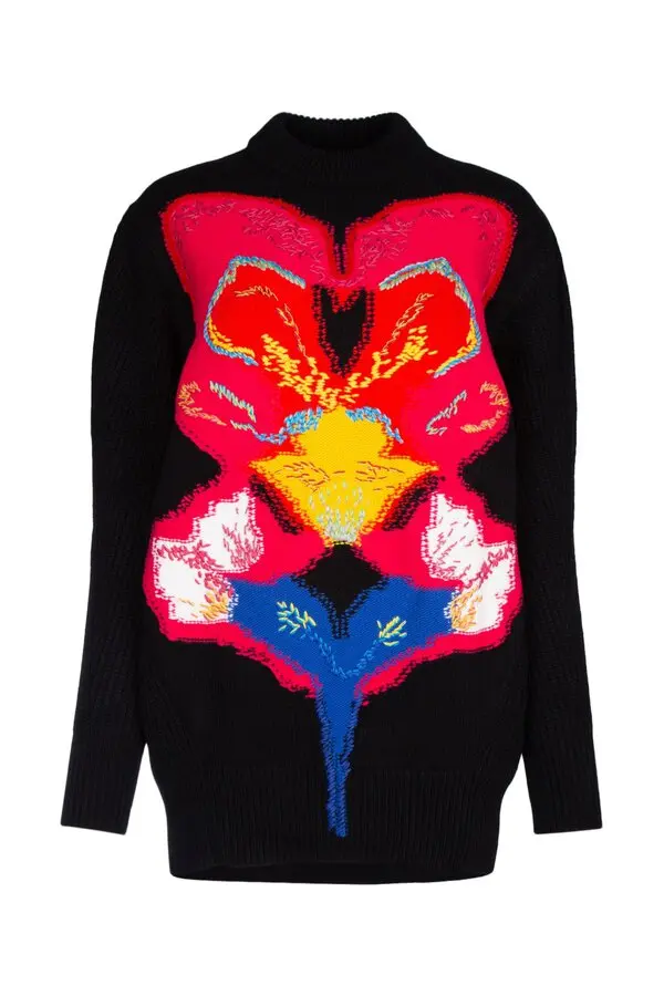 Alexander McQueen Cotton Jacket With Statement Print - Blackredyellow