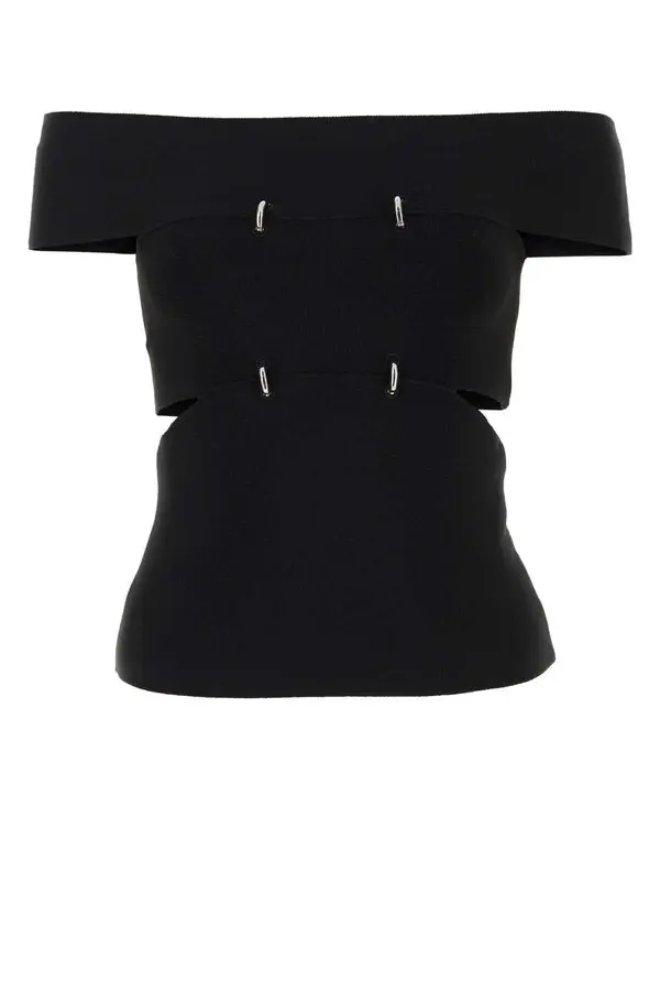 Alexander McQueen Stretch Viscose Blend Top - Black